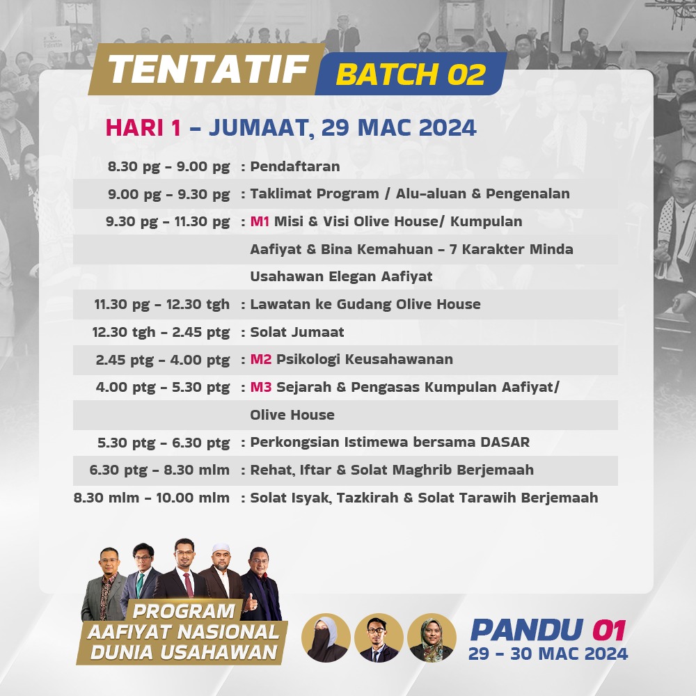 PROGRAM AAFIYAT NASIONAL DUNIA USAHAWAN (PANDU 1)